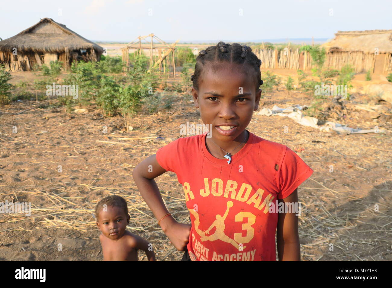 Cute Malagasy kids in poor village on Madagascar island Stock Photo - Alamy