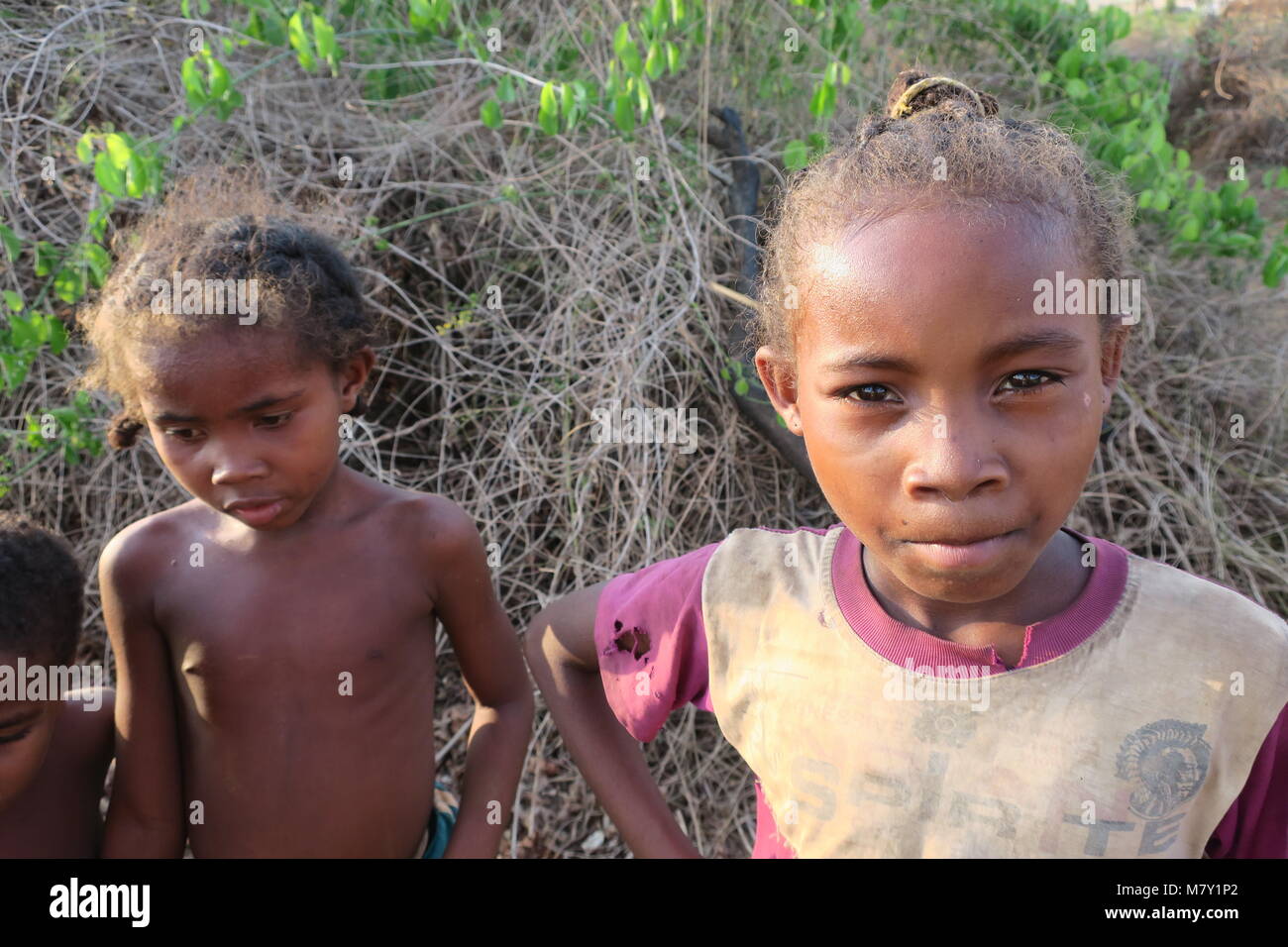 Cute Malagasy kids in poor village on Madagascar island Stock Photo - Alamy