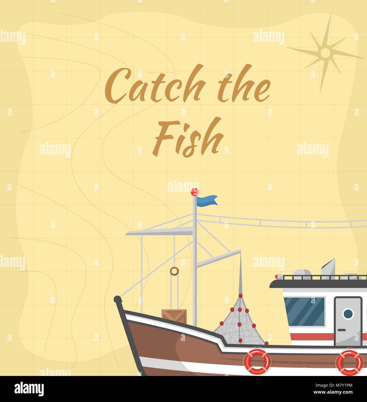 Fish catch floating in Stock Vector Images - Alamy