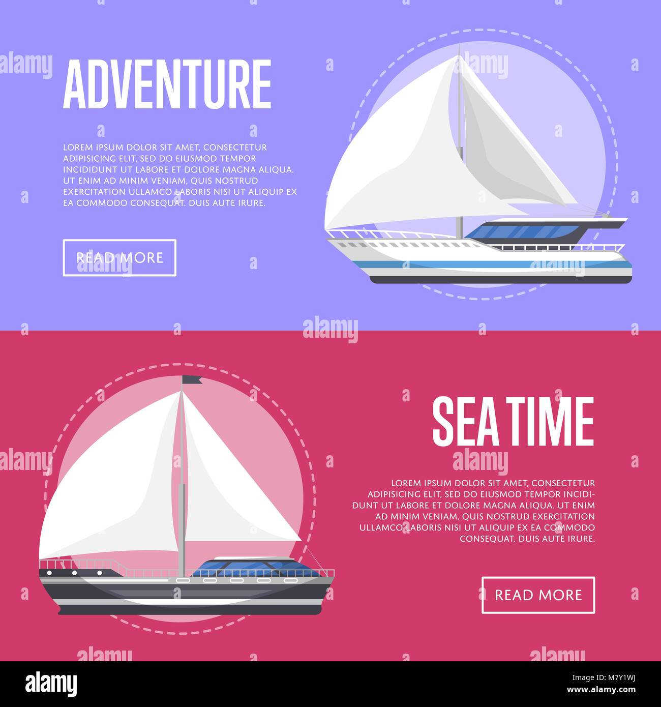Nautical tourism flyers with sailboats Stock Vector Image & Art - Alamy