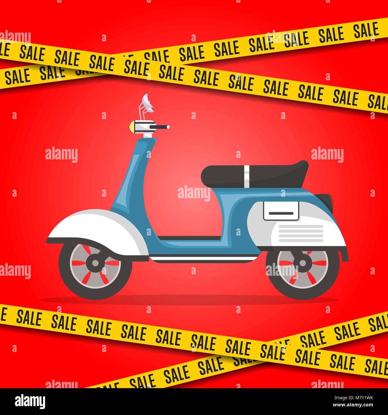 Motorbike sale poster with city moped Stock Vector Image & Art - Alamy