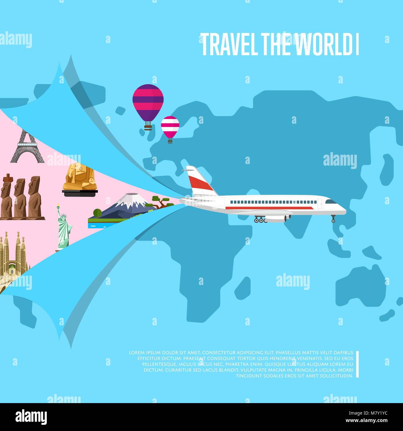 Round the world trip poster hi-res stock photography and images - Alamy