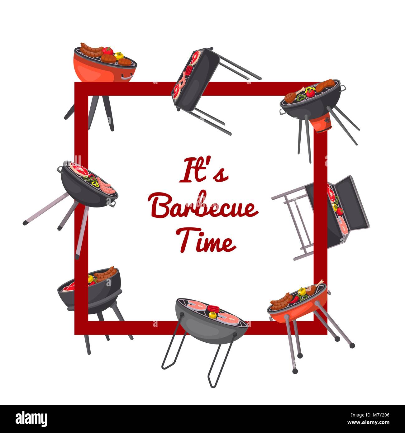 Barbecue party vector flyer Cut Out Stock Images & Pictures - Alamy