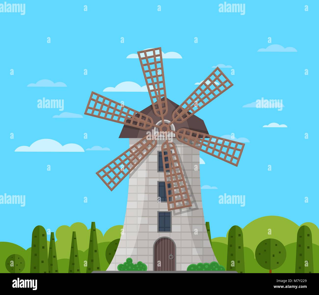 Cartoon Windmill Stone