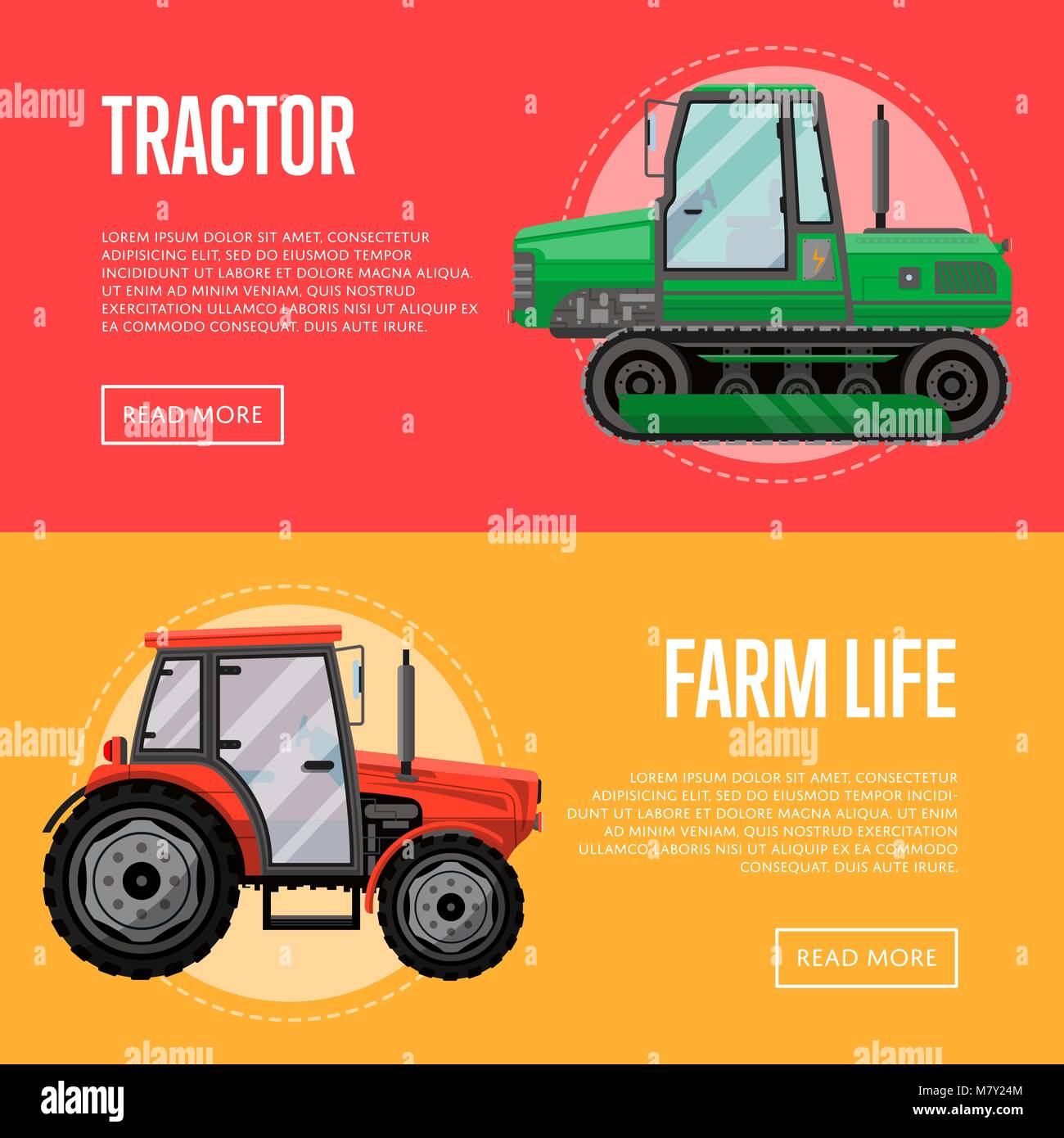 Heavy agricultural machinery flyers set Stock Vector Image & Art - Alamy