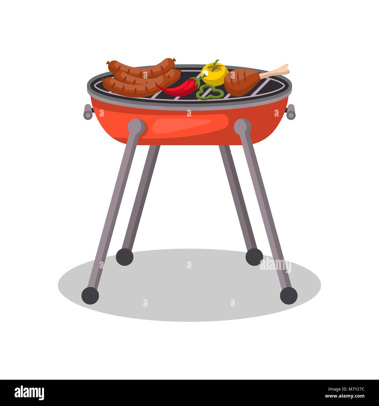 Coal stove cooking illustration Stock Vector Images - Alamy