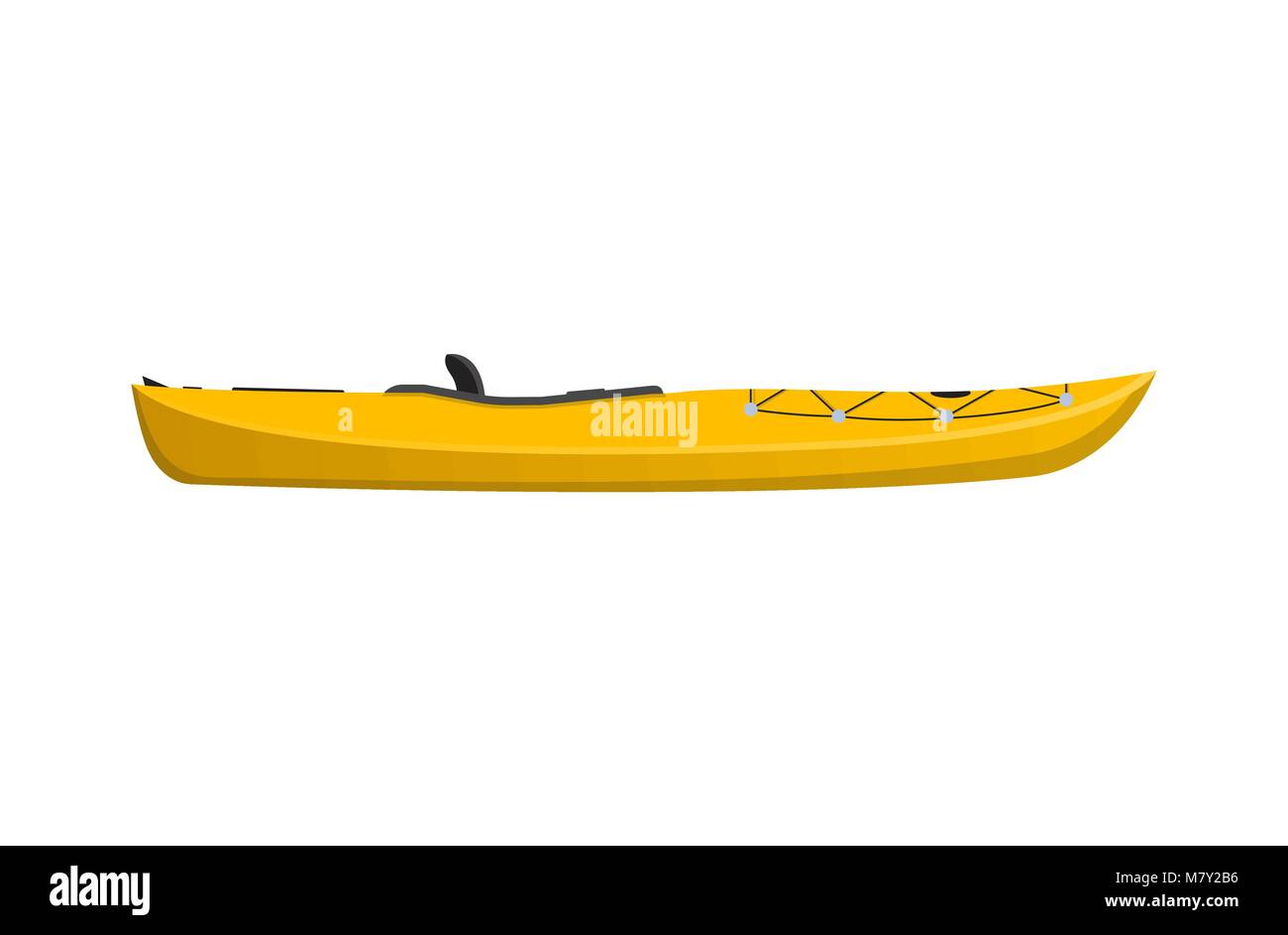 Side view yellow travel kayak isolated icon Stock Vector Image & Art ...