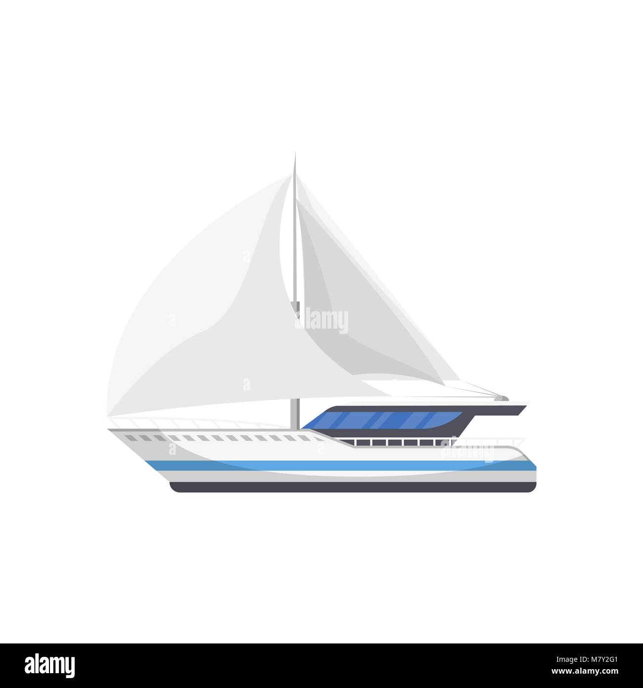 Passenger sailboat side view isolated icon Stock Vector Image & Art - Alamy