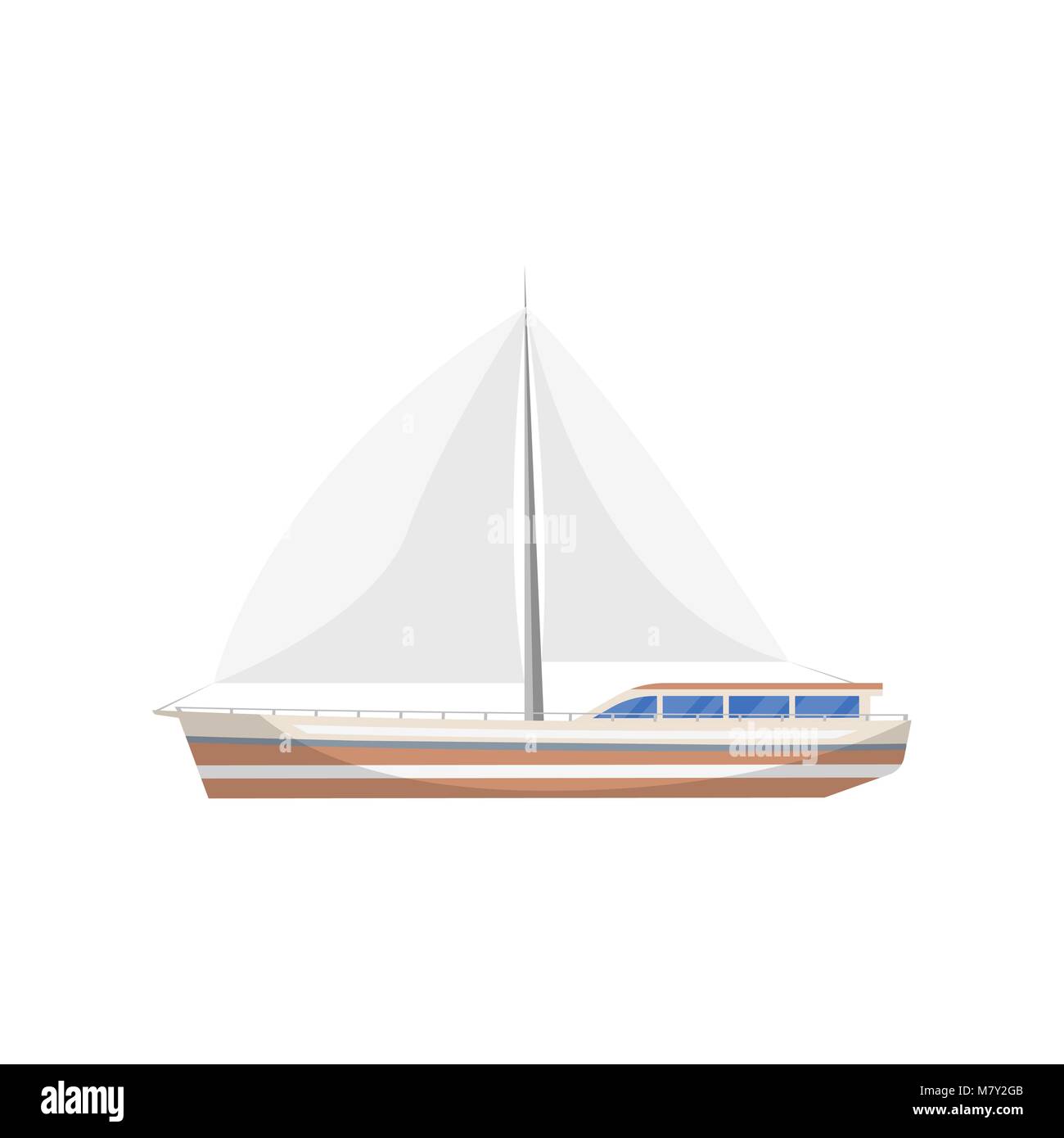 Vintage sail yacht side view isolated icon Stock Vector Image & Art - Alamy
