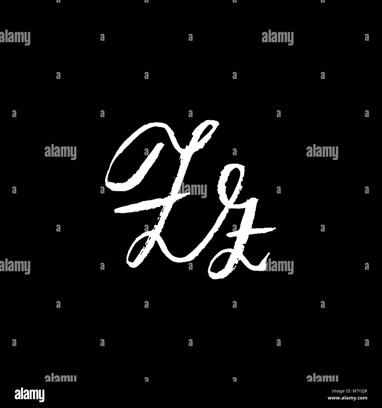 Letter z. Handwritten by dry brush. Rough strokes textured font. Vector ...