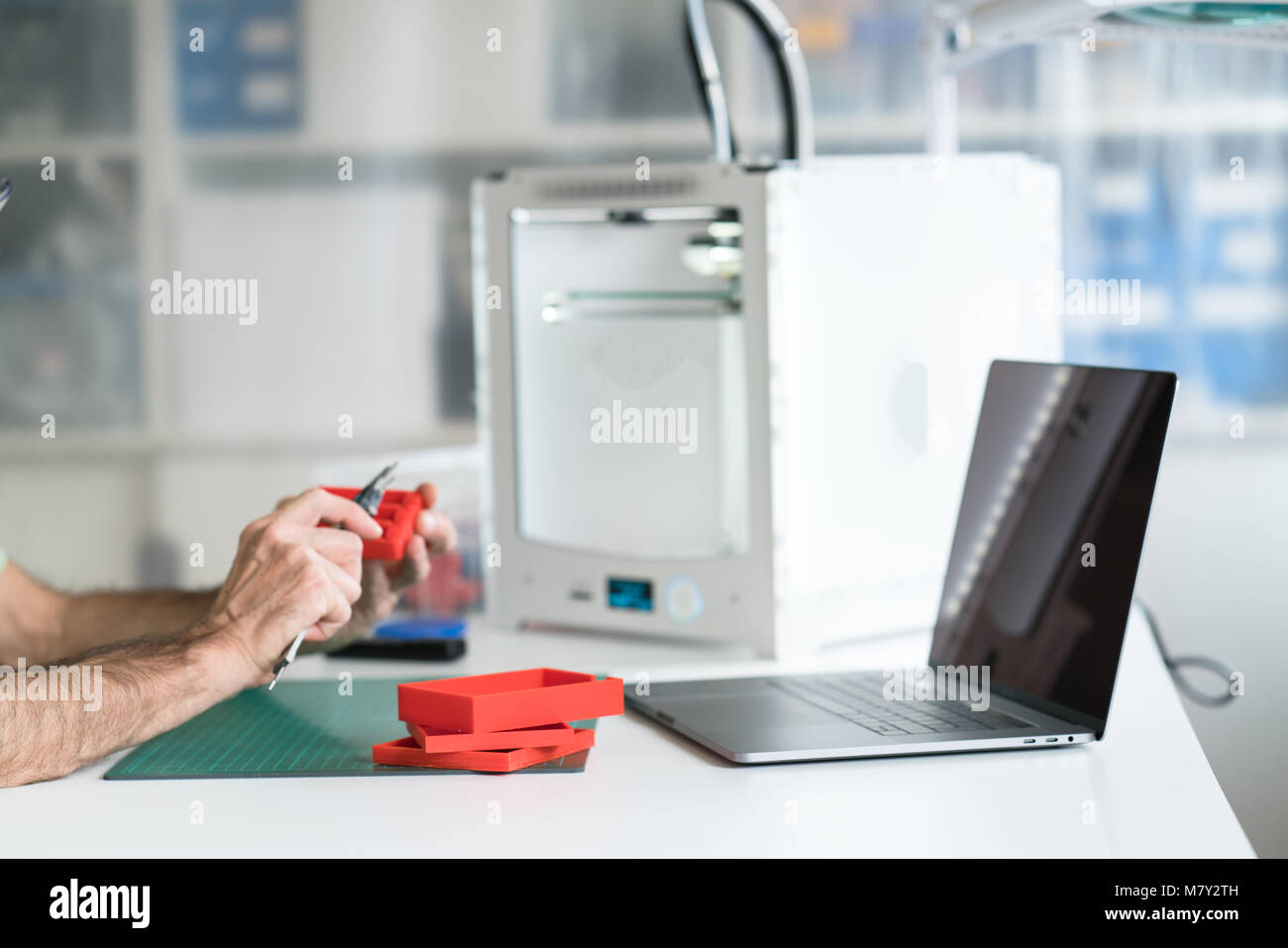 development of a model device for printing on a 3D printer Stock Photo ...