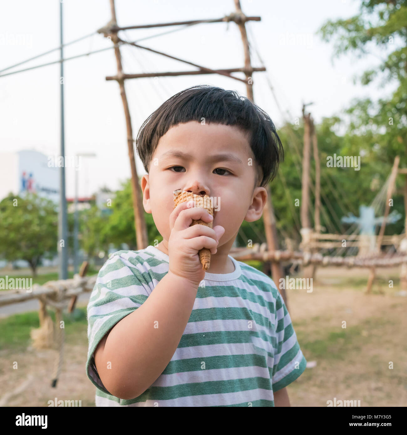 Small child eating soft hi-res stock photography and images - Alamy