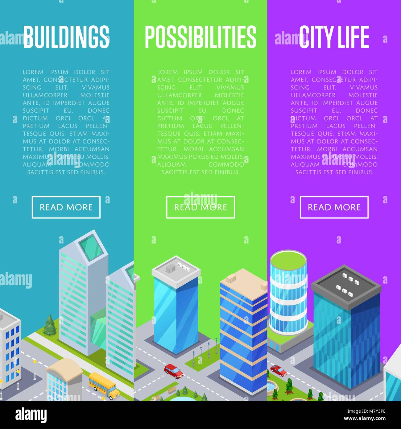 Modern downtown district banners set Stock Vector Image & Art - Alamy