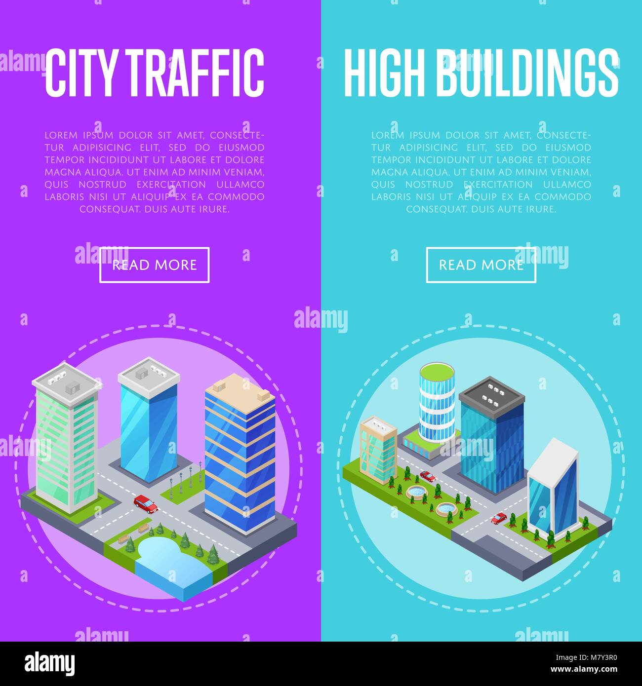 Modern city traffic banners set Stock Vector Image & Art - Alamy