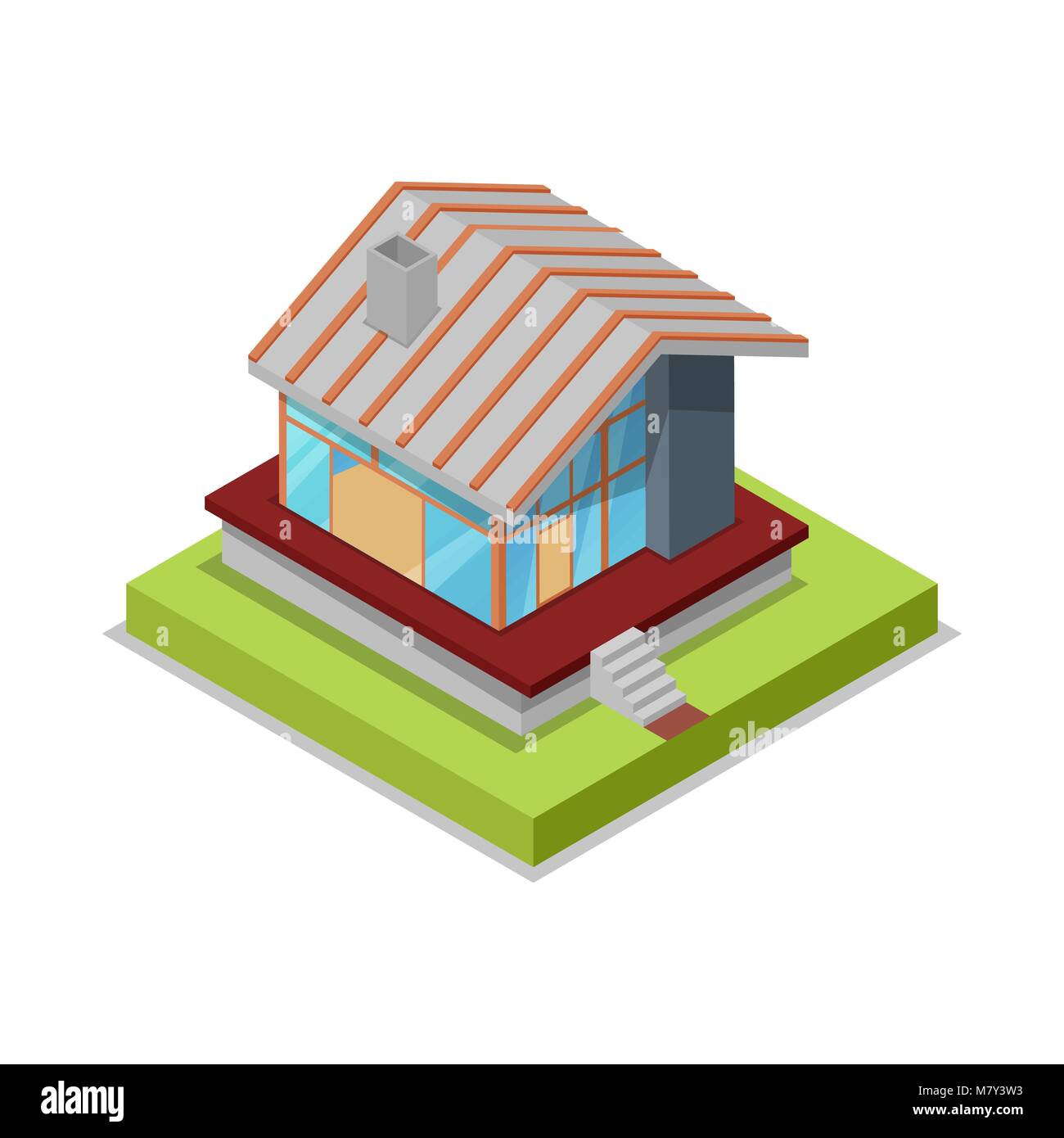 Roof installation isometric 3D icon Stock Vector Image & Art - Alamy