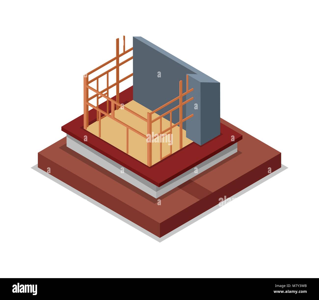 Construction structure of house isometric 3D icon Stock Vector Image ...