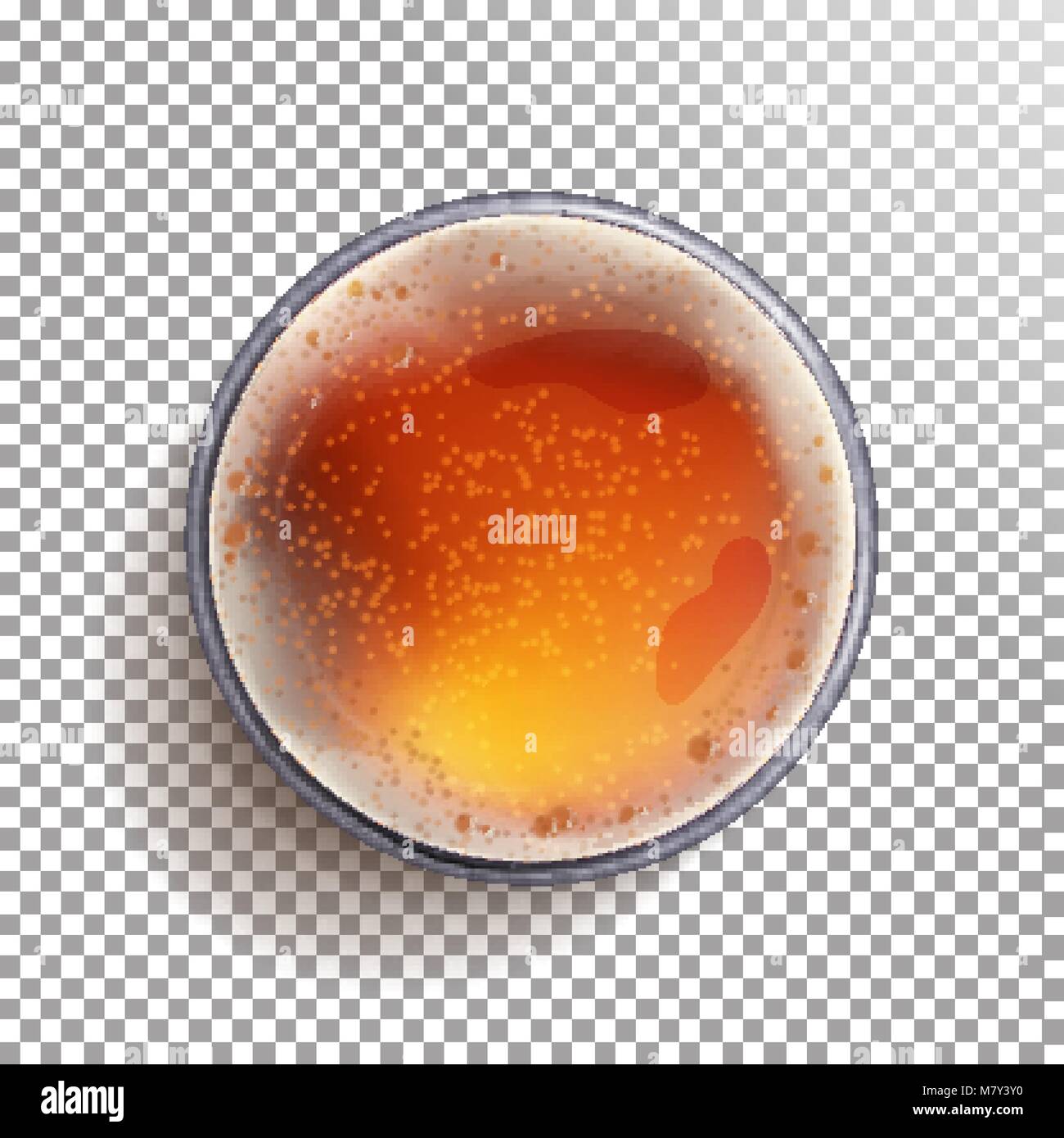 Beer Glass Top View Vector. View From Above. Beer Ads. Brewery Banner ...