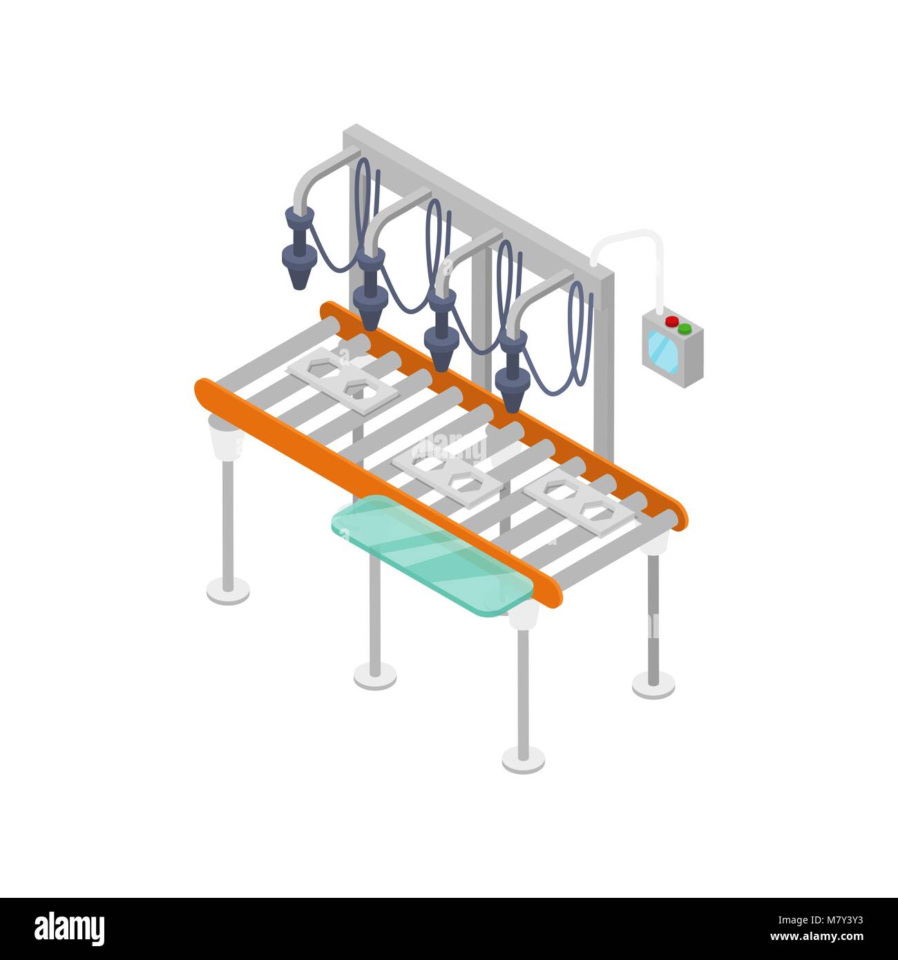 Isometric electronic factory conveyor Cut Out Stock Images & Pictures ...