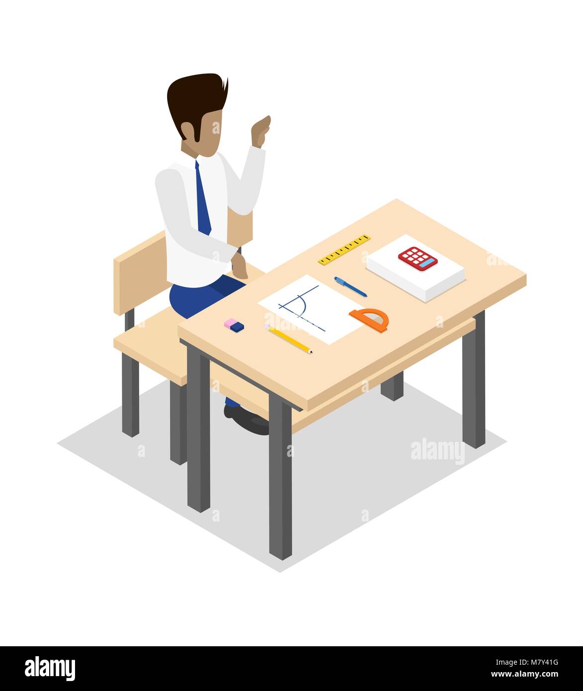 Teacher teaching geometry isometric 3D icon Stock Vector Image & Art ...