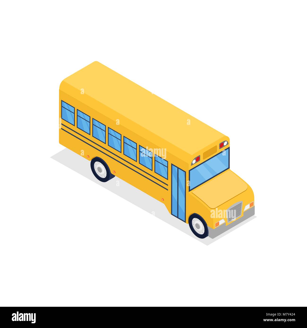 Yellow bus isolated isometric 3D icon Stock Vector Image & Art - Alamy
