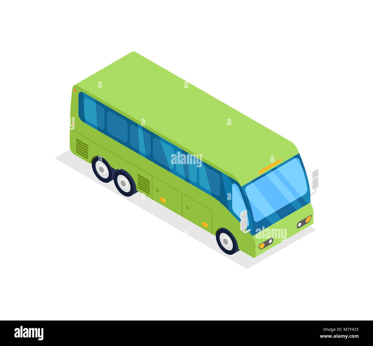 Green bus isolated isometric 3D icon Stock Vector Image & Art - Alamy