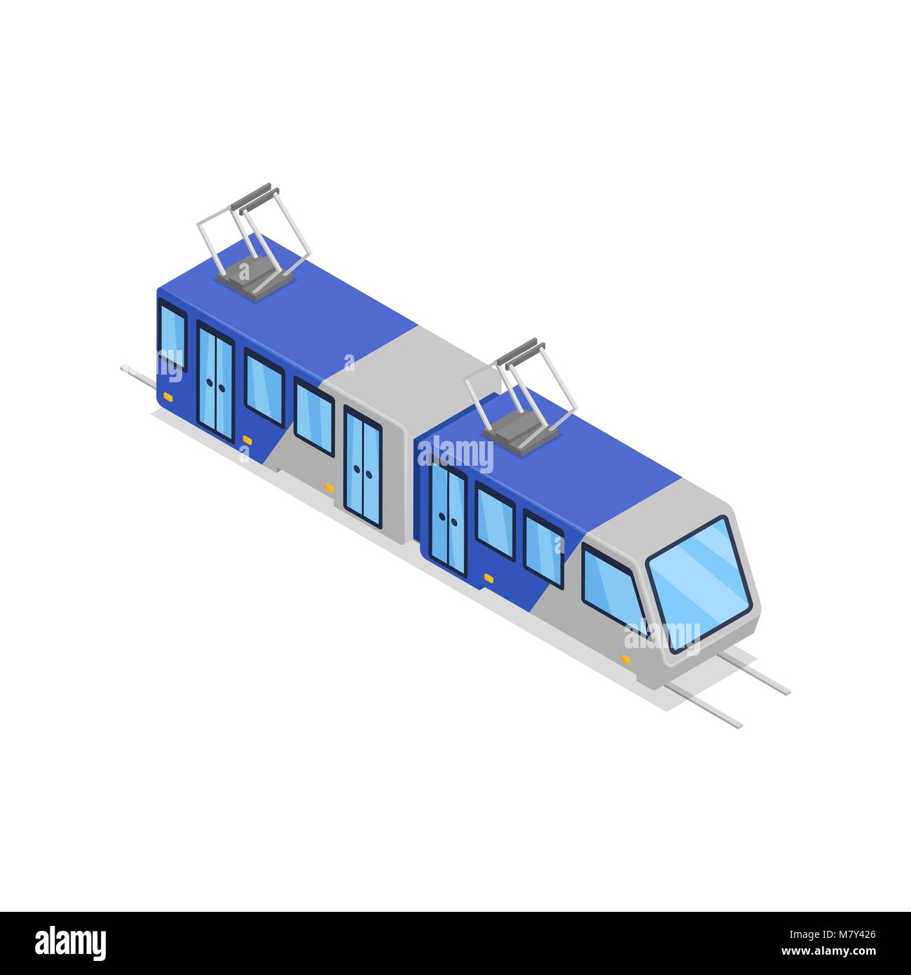 The blue tram Stock Vector Images - Alamy