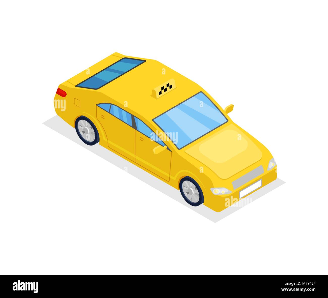 Yellow taxi car isolated isometric 3D icon Stock Vector Image & Art - Alamy