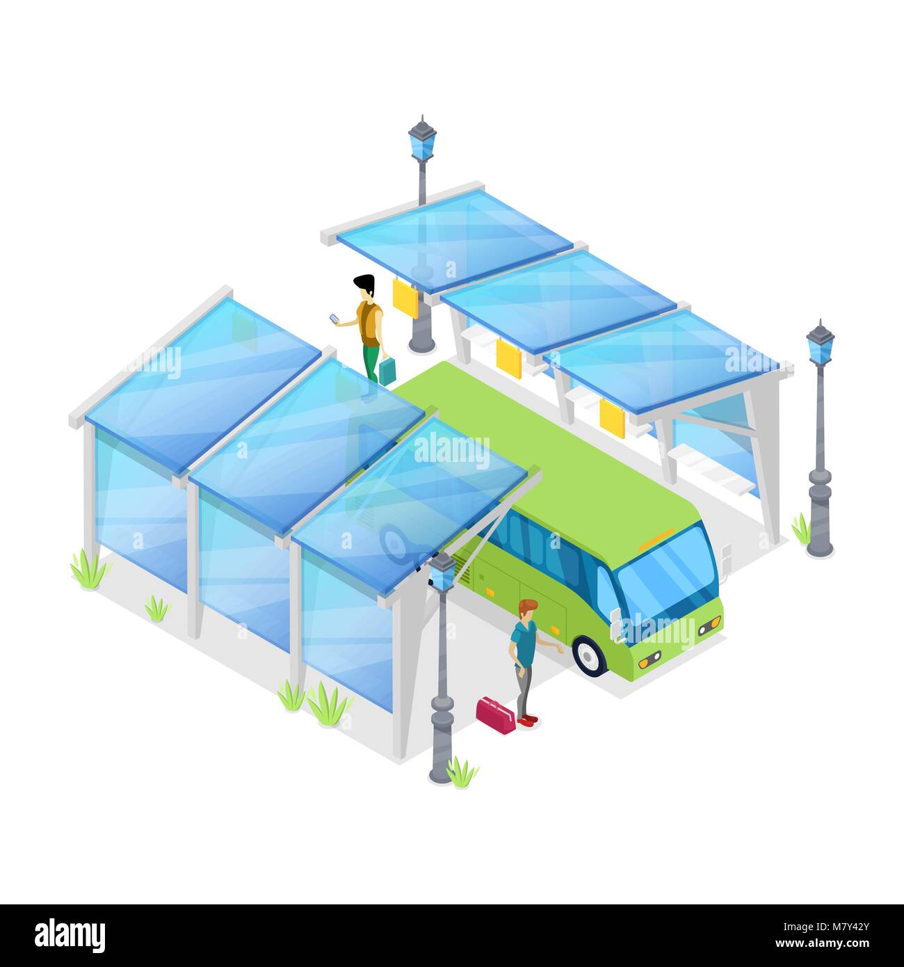 Urban bus stop isometric 3D icon Stock Vector Image & Art - Alamy