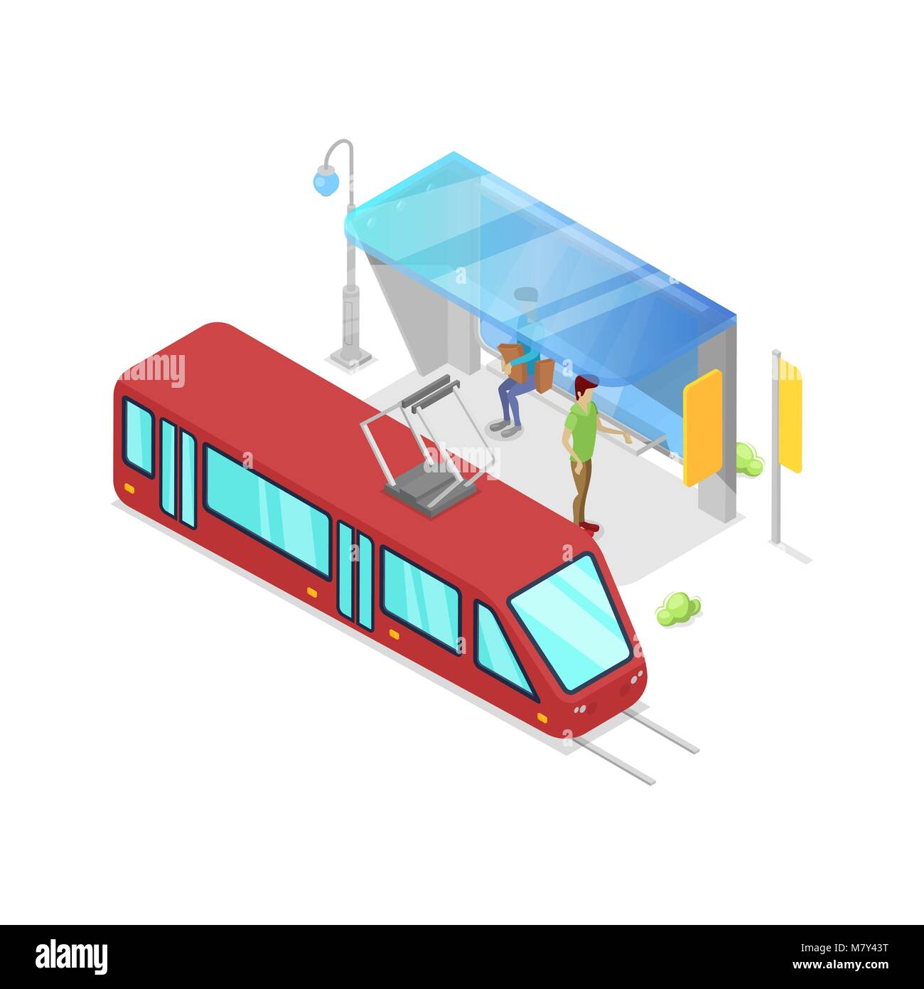 Trolley stop isometric 3D icon Stock Vector Image & Art - Alamy