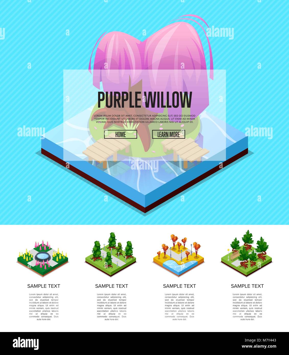 Park landscape design isometric infographics Stock Vector Image & Art ...