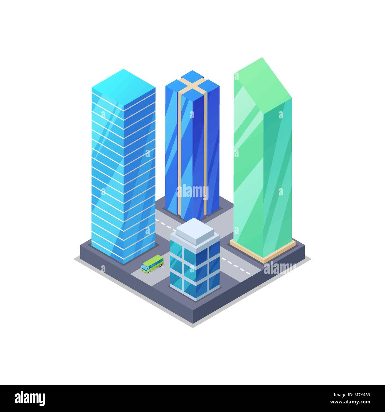 Modern city with skyscrapers isometric 3D icon Stock Vector Image & Art ...