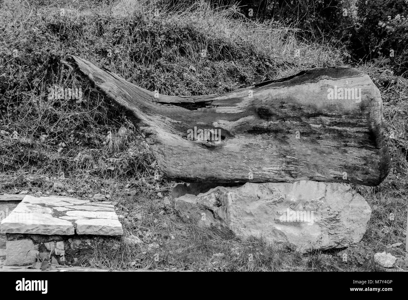 Natural stone carved beautiful Black and White Stock Photos & Images ...