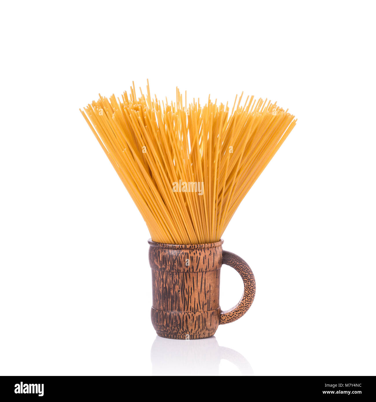 Yellow long spaghetti, Raw spaghetti. Studio shot isolated on white ...