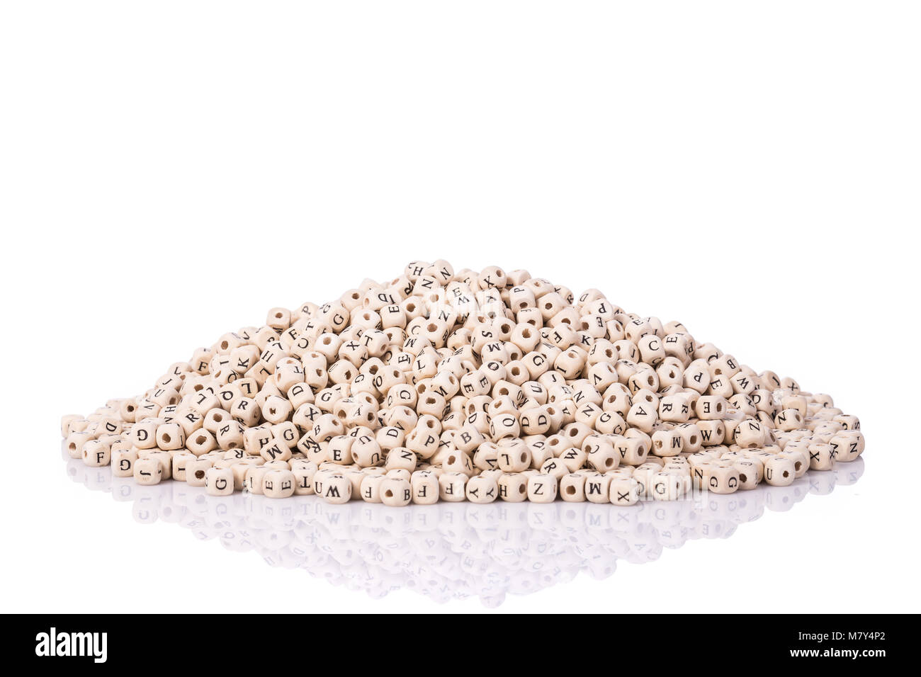 Pile of wooden alphabet. Studio shot isolated on white background Stock ...