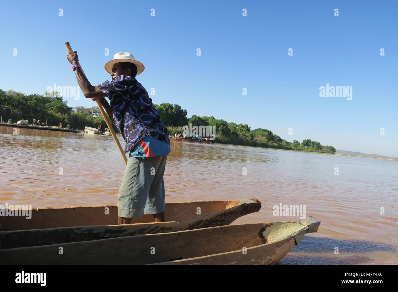 Pirogue, dugout, canoe on Manambolo river, Madagascar Stock Photo - Alamy