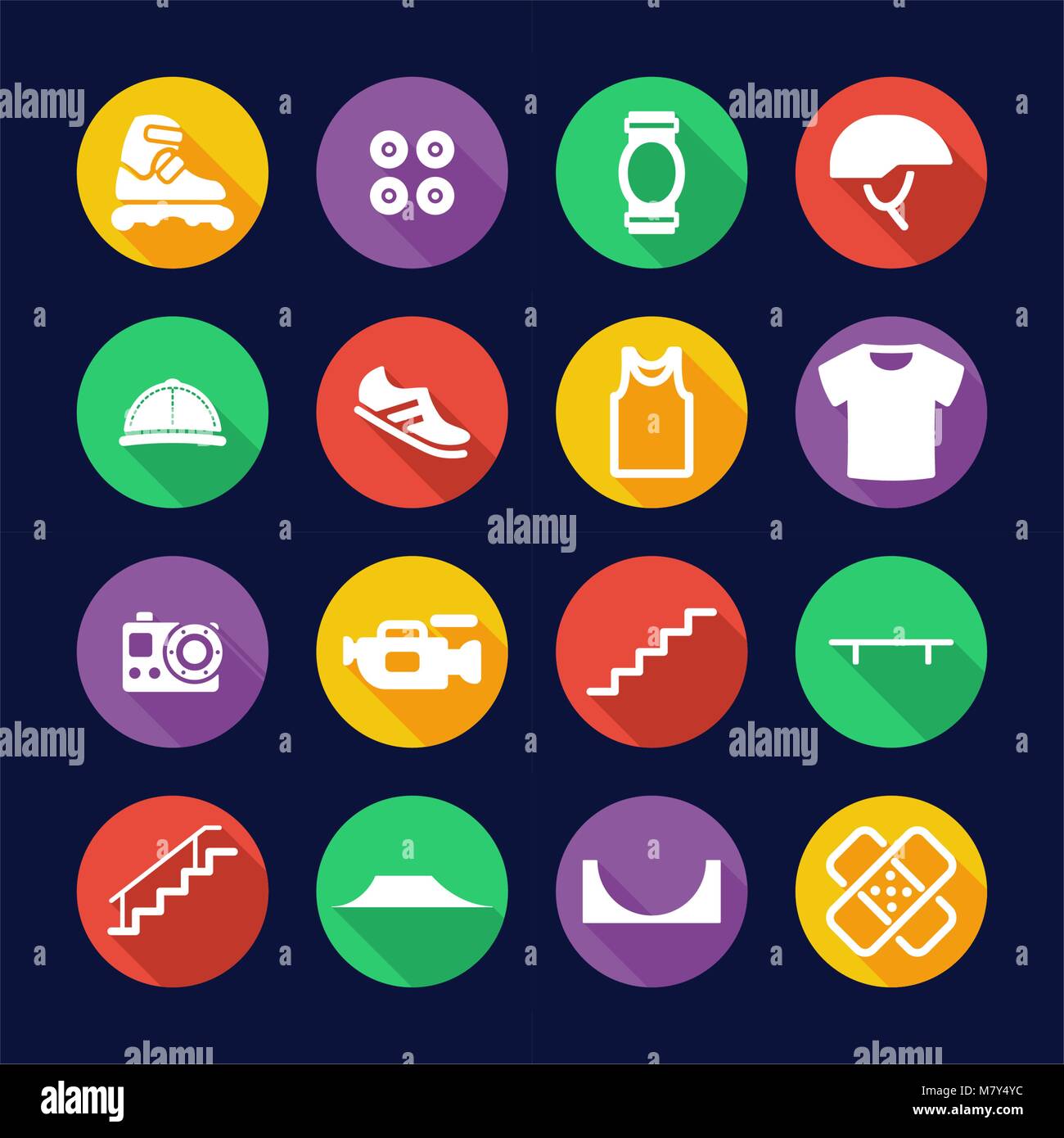 Inline Icons Flat Design Circle Stock Vector Image & Art - Alamy