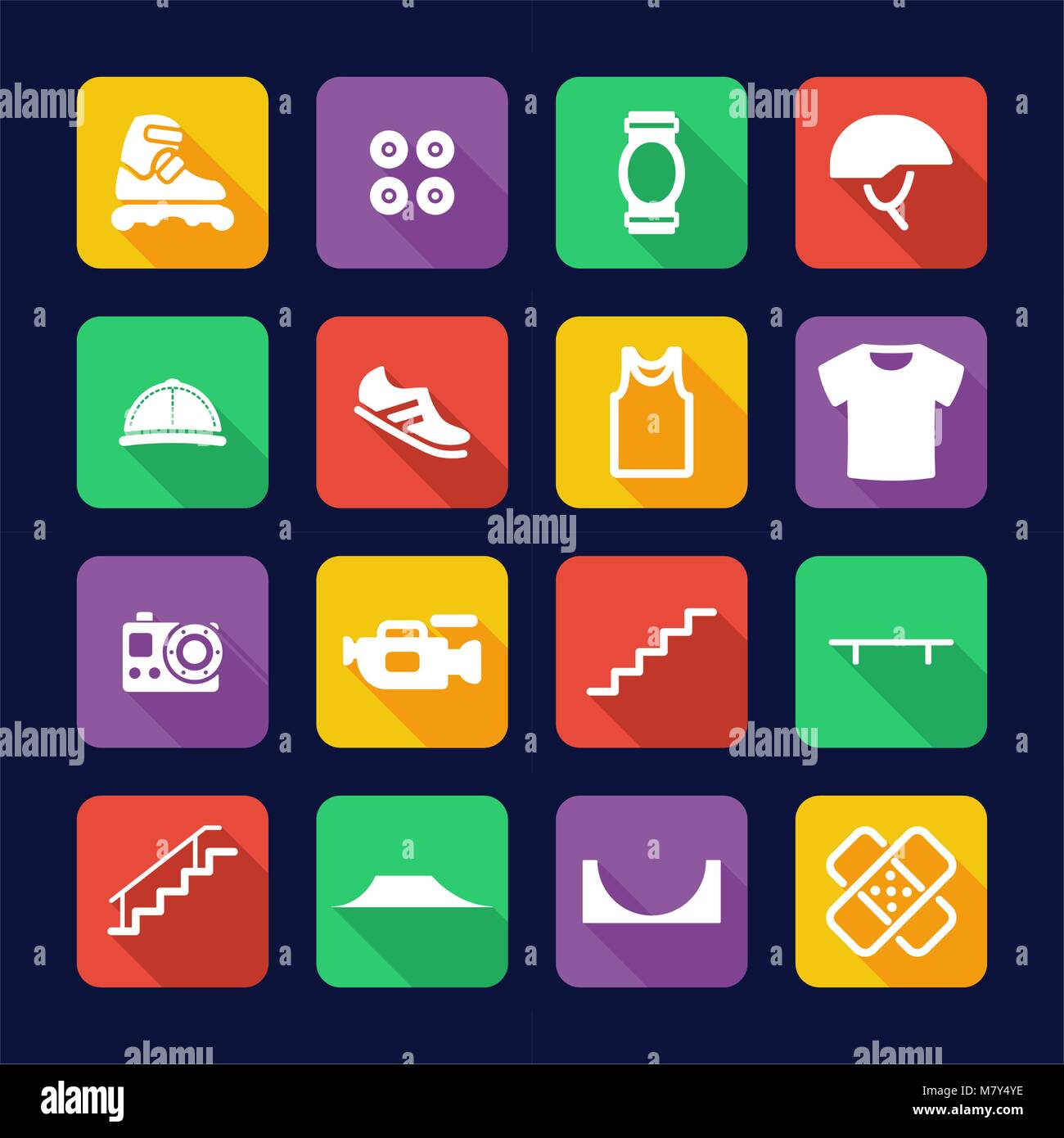 Inline Icons Flat Design Stock Vector Image & Art - Alamy