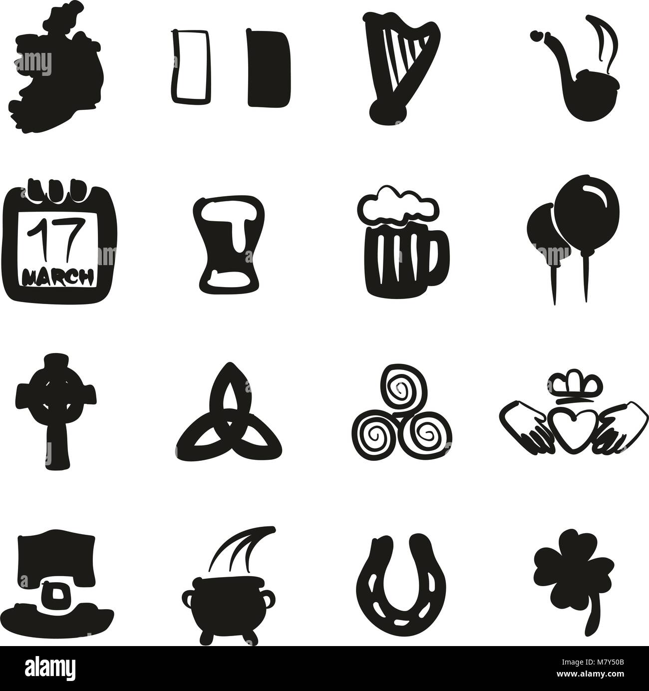 Ireland Icons Freehand Fill Stock Vector Image & Art - Alamy