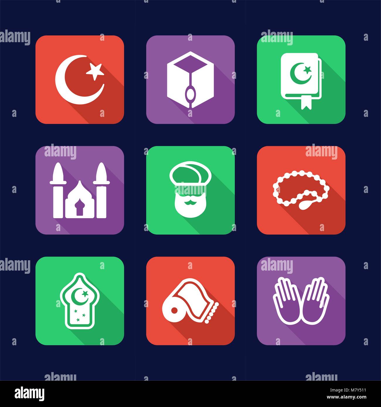 Islamic Religion Icons Flat Design Stock Vector Image & Art - Alamy