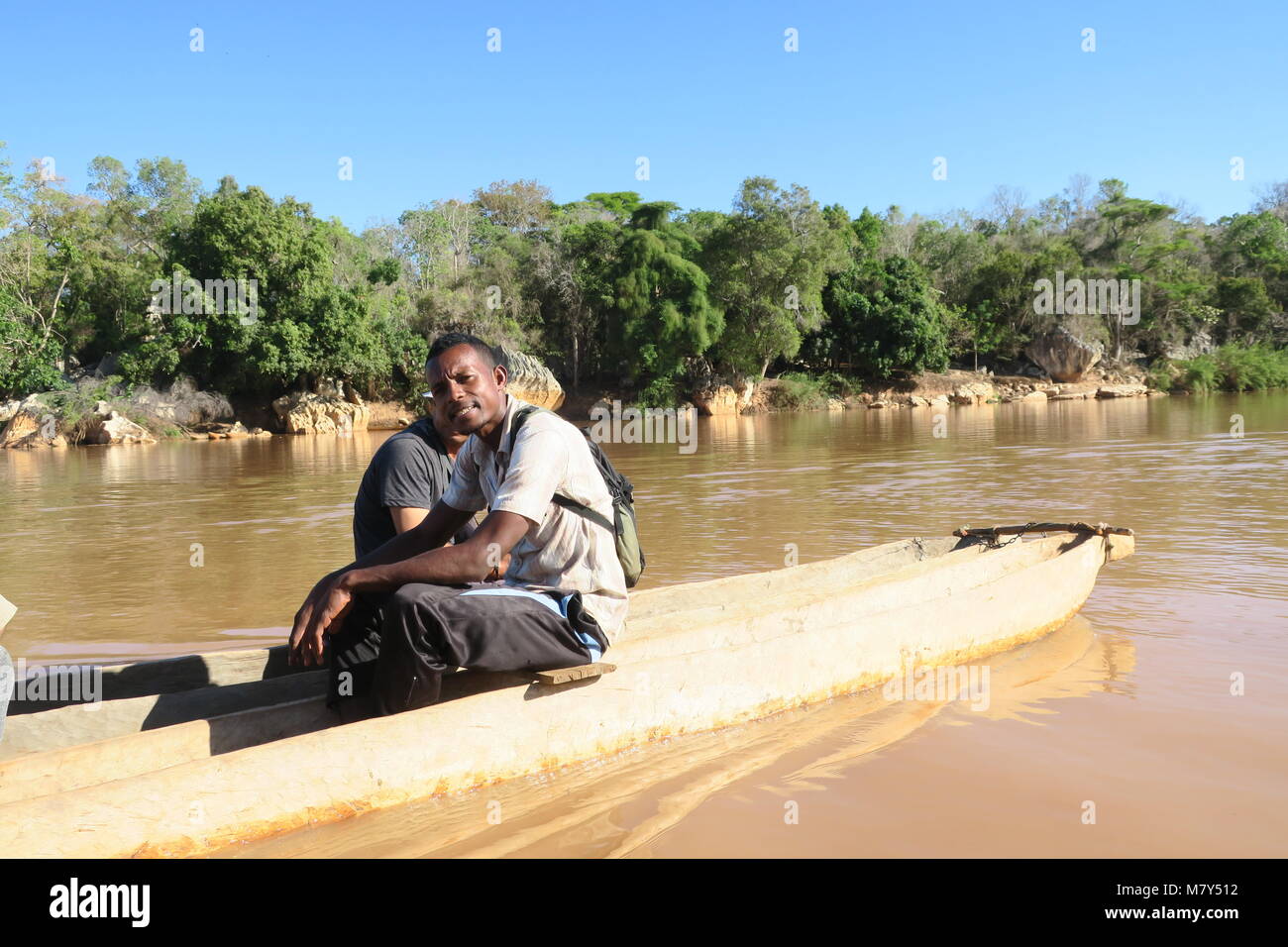 Pirogue, dugout, canoe on Manambolo river, Madagascar Stock Photo - Alamy