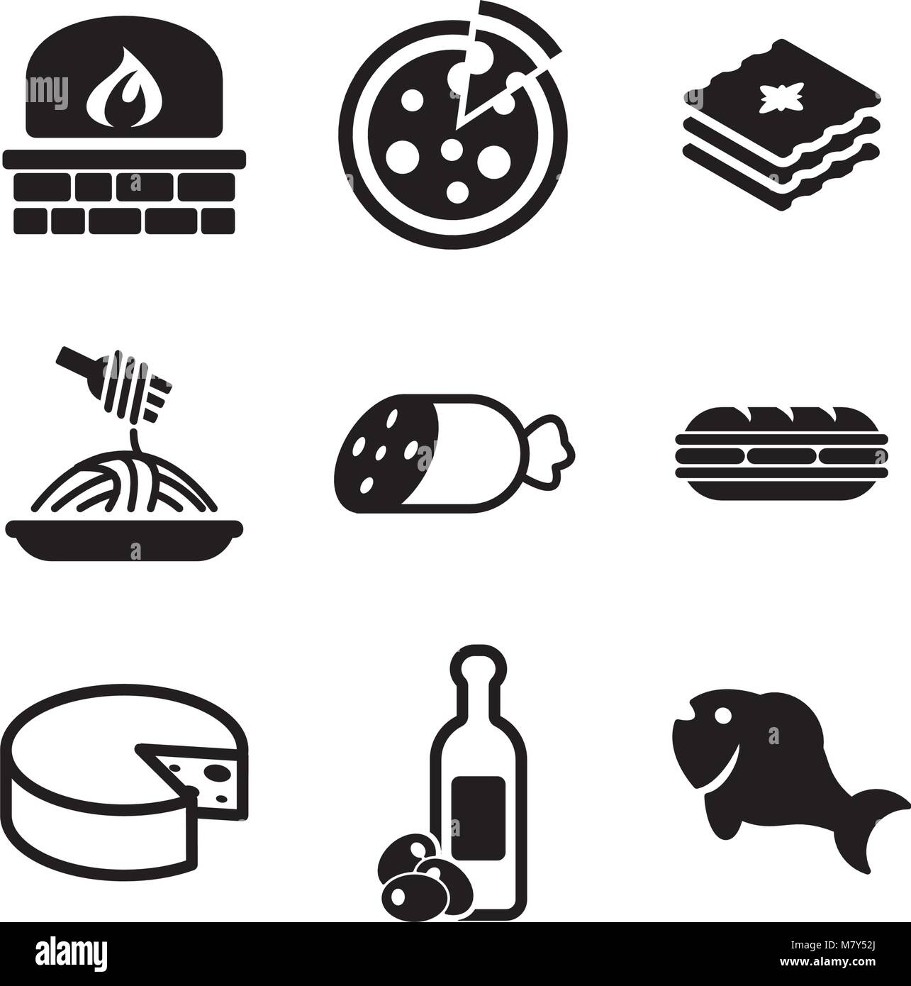 Italian Food Icons Stock Vector Image & Art - Alamy