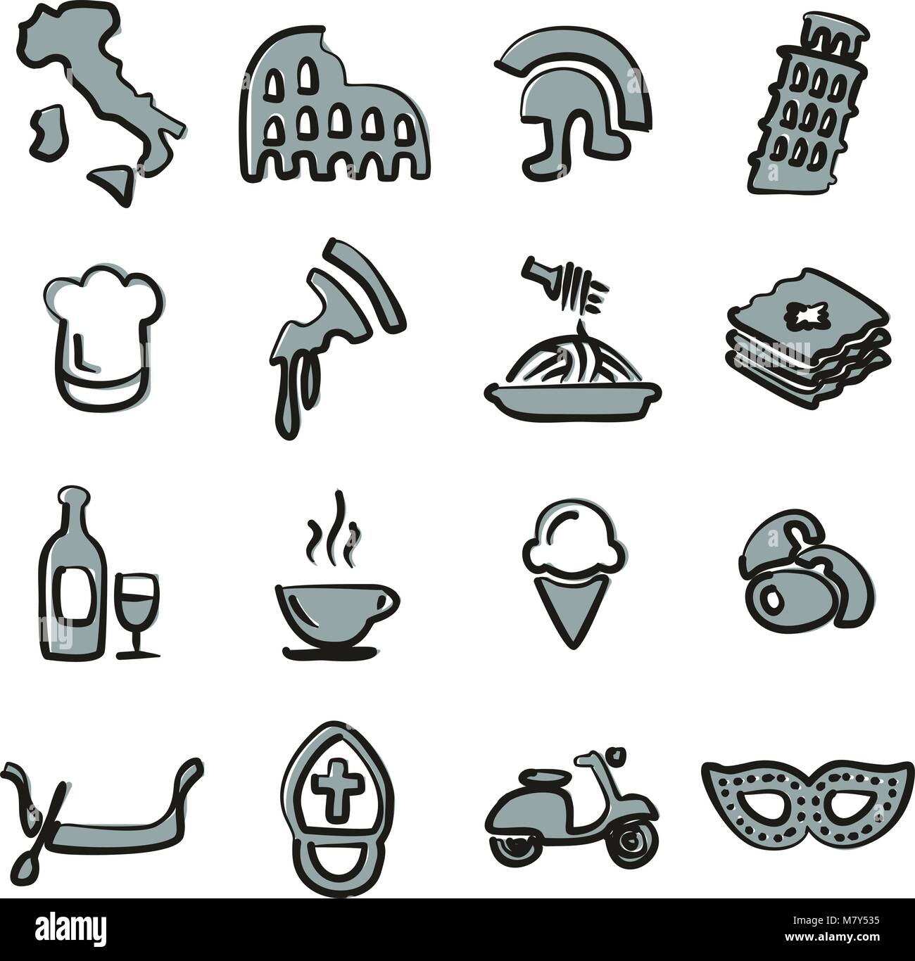 Italy concept line icons Stock Vector Images - Alamy