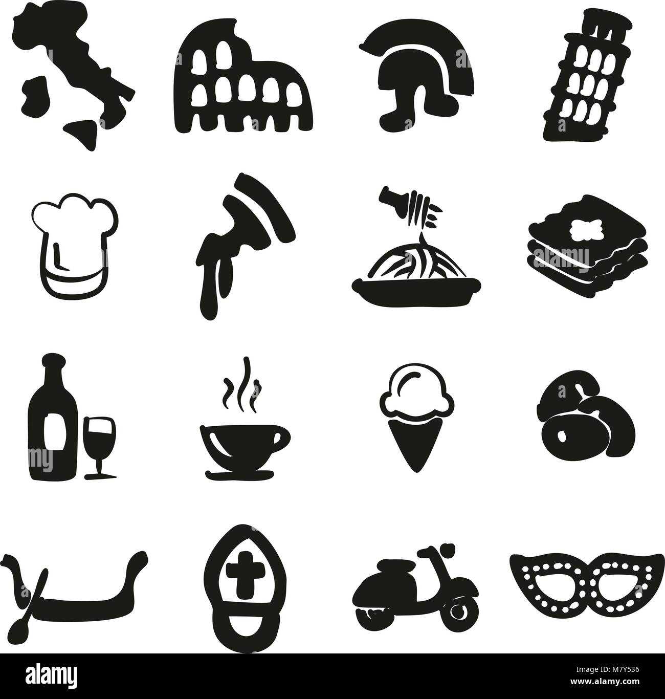 Italy Icons Freehand Fill Stock Vector Image & Art - Alamy