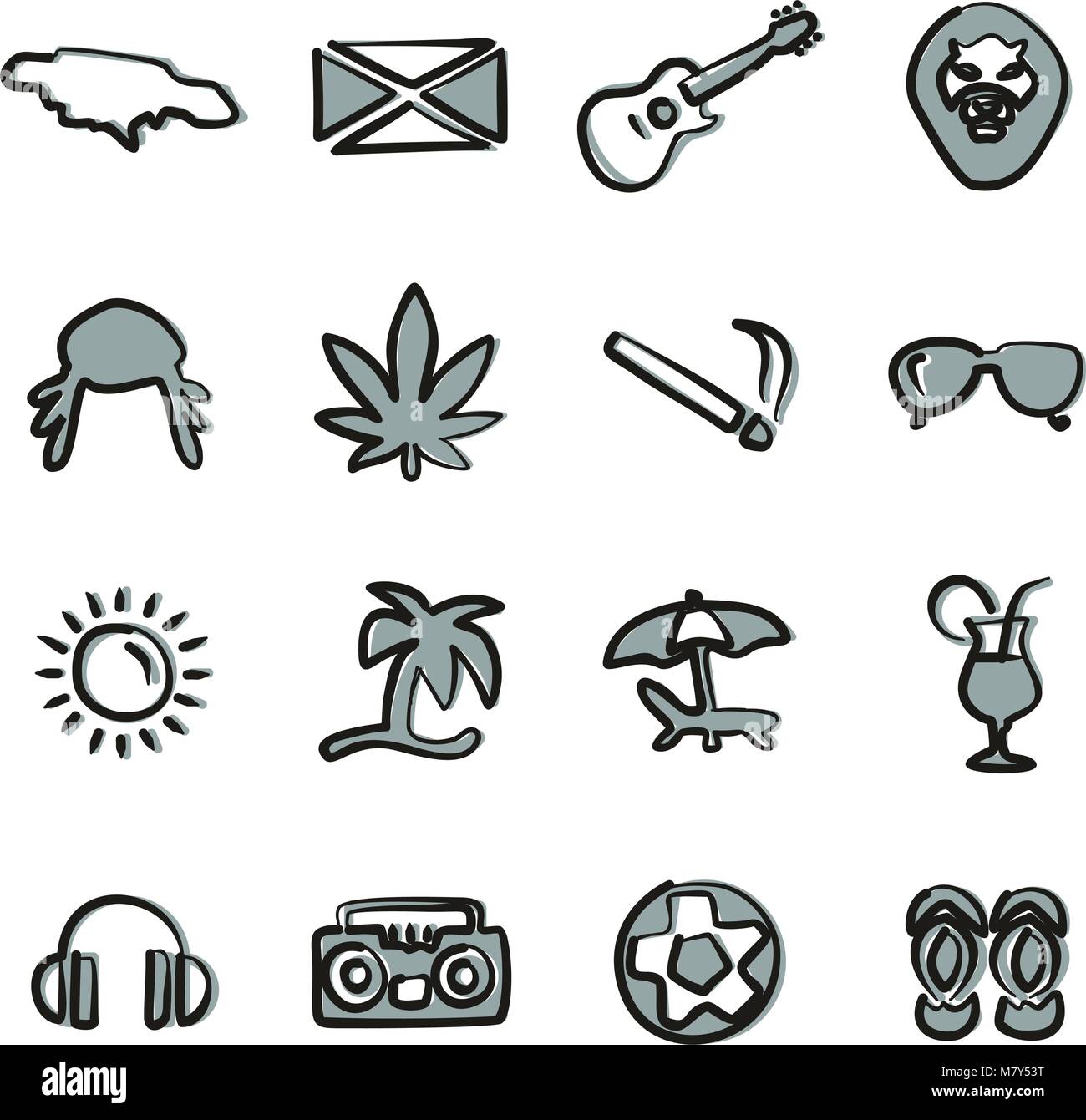 Jamaica country culture icons hi-res stock photography and images - Alamy