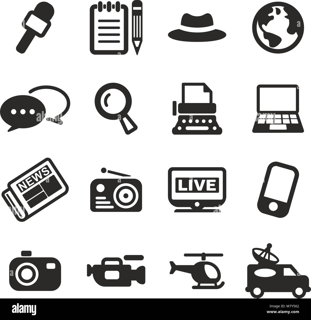 Journalist Or Reporter Icons Stock Vector Image & Art - Alamy