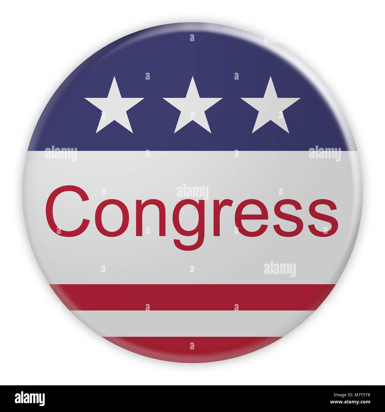 USA Politics News Badge: Congress Button With US Flag, 3d illustration ...