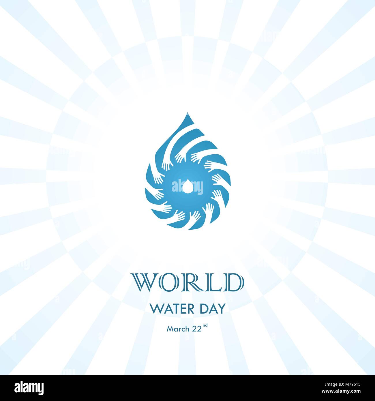Water drop with human hand vector logo design template.World Water Day ...