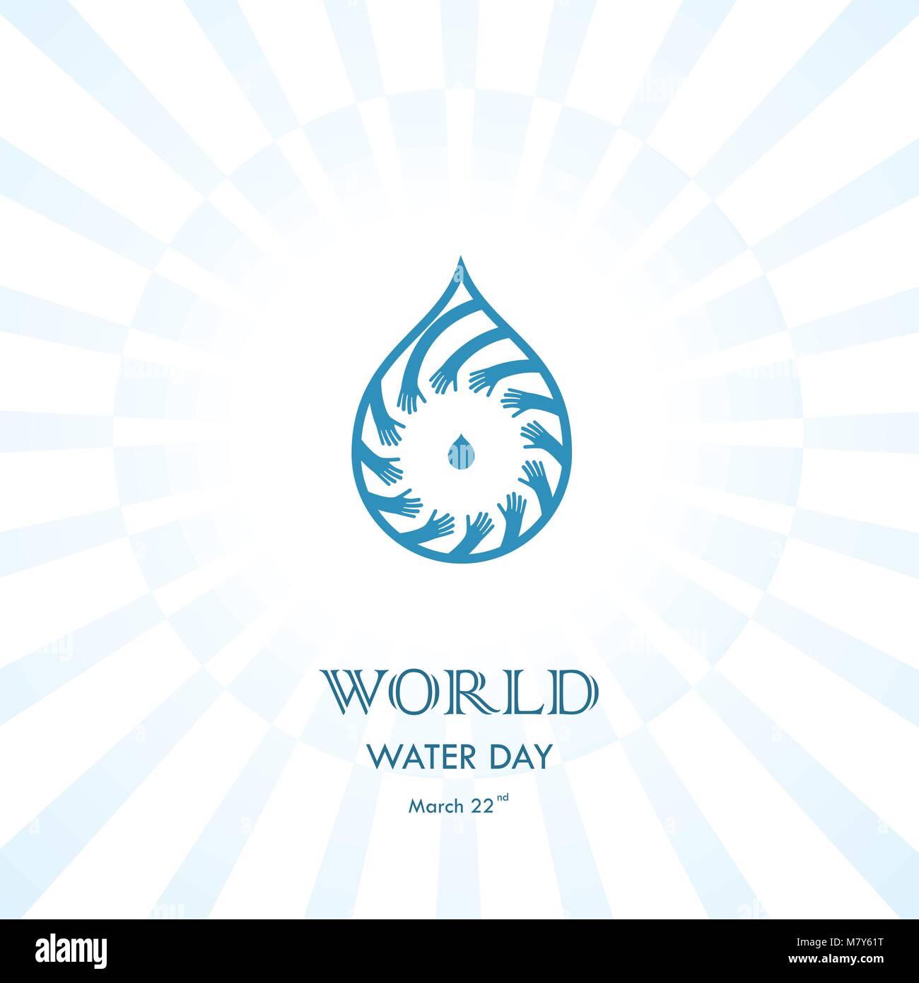 Water drop with human hand vector logo design template.World Water Day ...