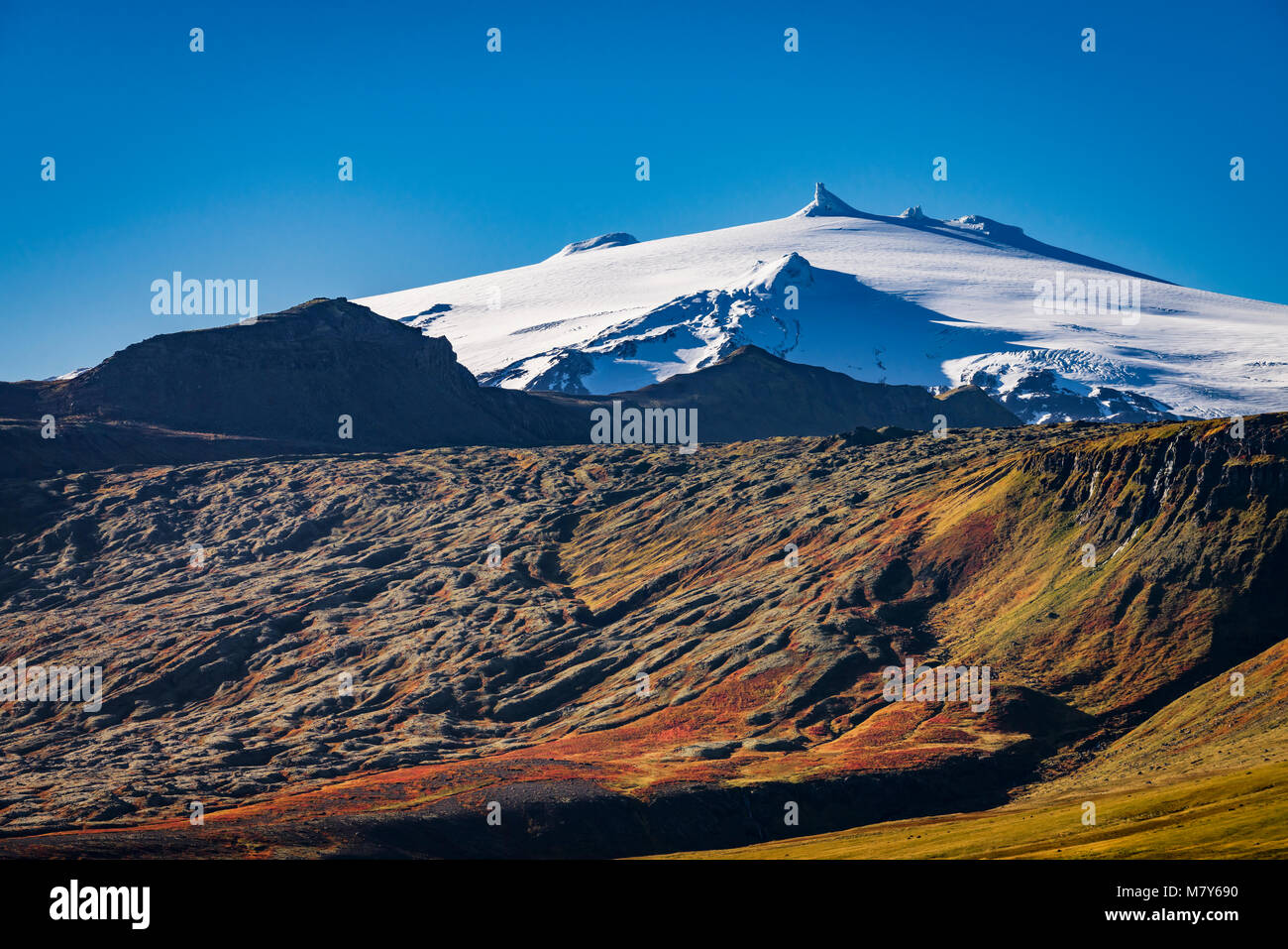 Snaefellsjokull Glacier, in the fall, Iceland Stock Photo - Alamy