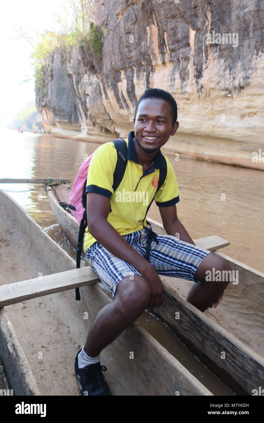 Pirogue, dugout, canoe on Manambolo river, Madagascar Stock Photo - Alamy